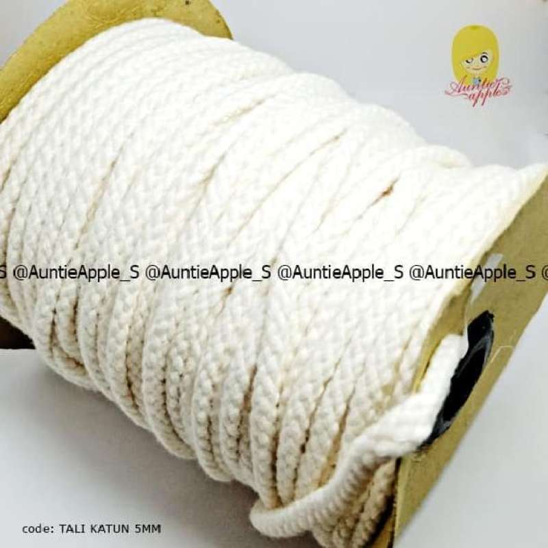 Jual Tali Tambang Katun 5mm/tali Tas Serut/diy Aksesoris/tali Dekorasi ...