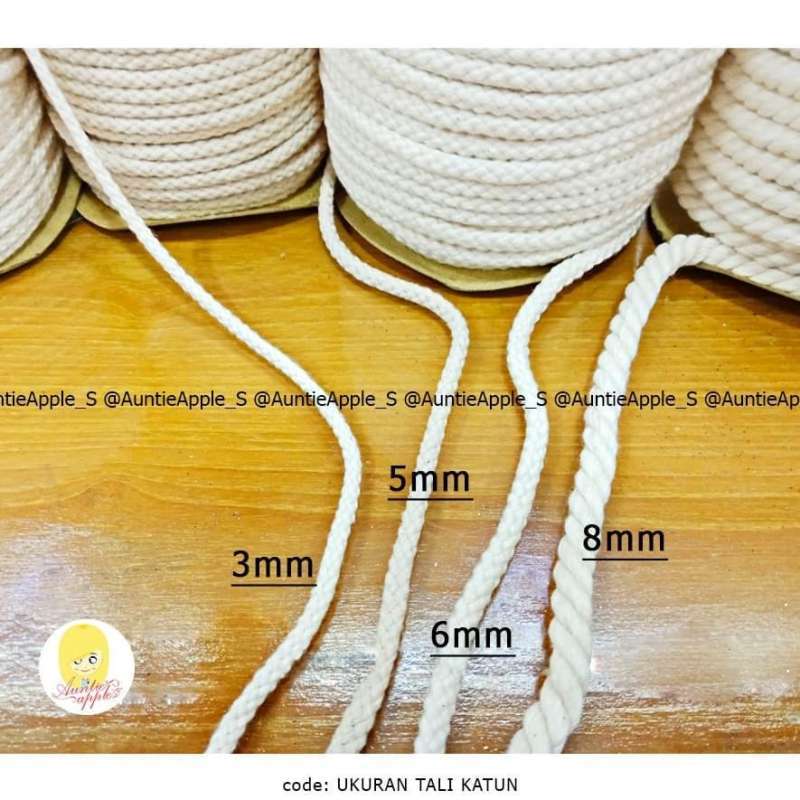 Jual Tali Tambang Katun 5mm/tali Tas Serut/diy Aksesoris/tali Dekorasi ...
