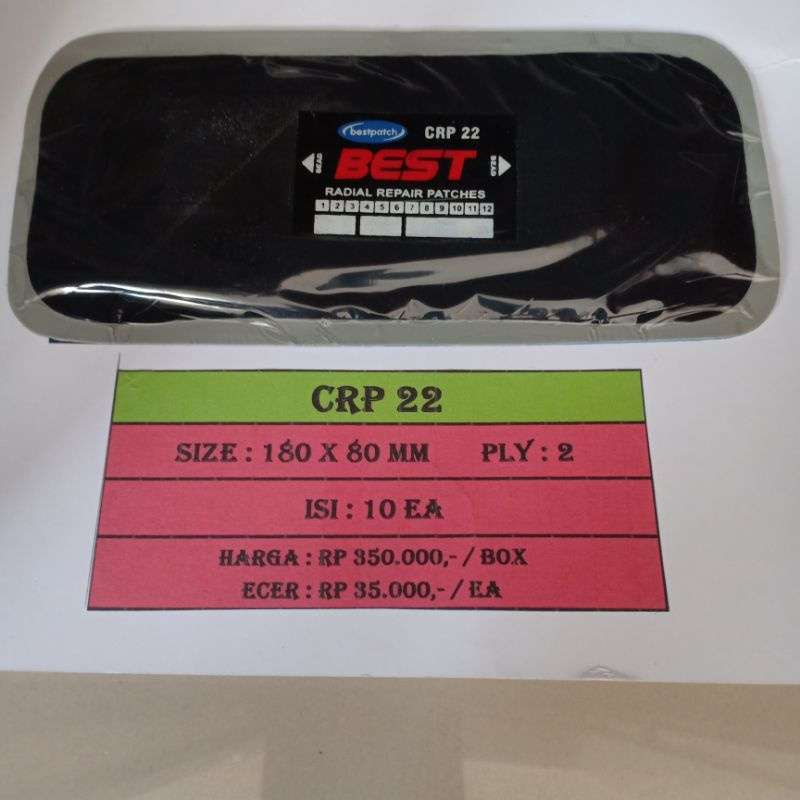 Jual Bestpatch Crp 22 Per Pcs / Biji / Lembar - Karet Tambal Ban Luar - Tip Top - Karet Patch ...