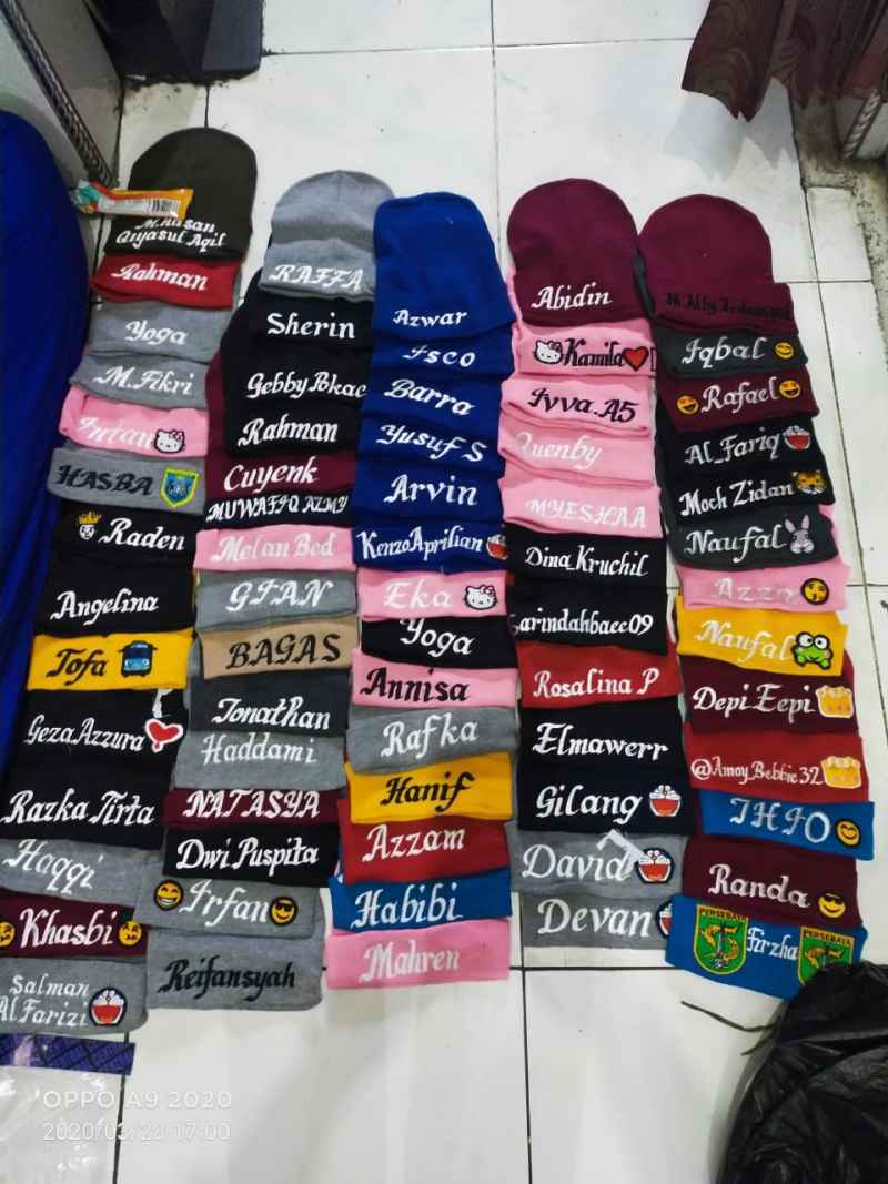 Jual kupluk costum free nama untuk anak dan dewasa nama di bordir ...