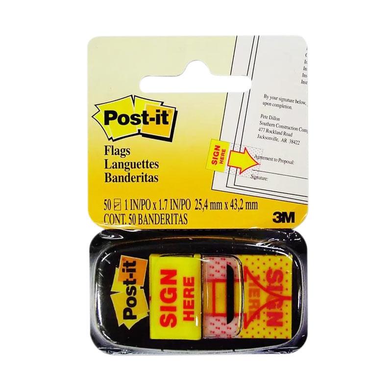Jual 3M Post-it Flag Sign Here Label Stiker [1 x 1.75 Inch] di Seller ...