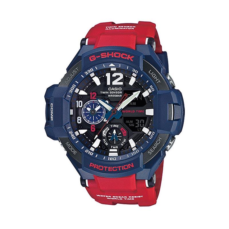 Promo Casio G-Shock GA-1100-2ADR Jam Tangan Pria - Red Blue Diskon 40% ...