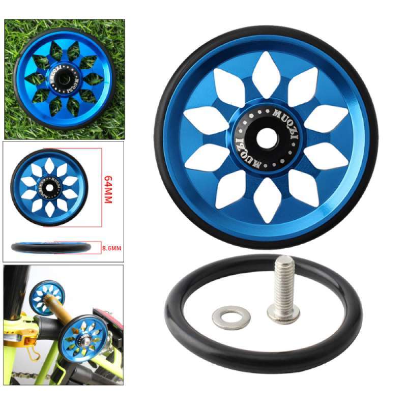 Jual Deluxe Easy Wheel Folding Bike Transport Fancy Easywheel Pushing ...