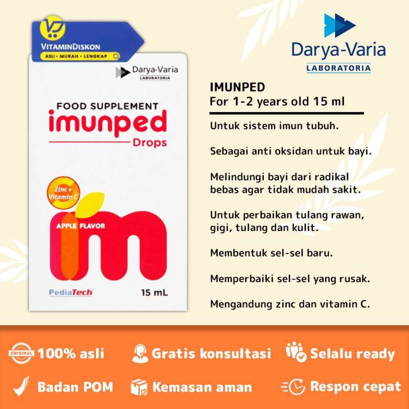 Promo Imunped Drop For 1-2 Years Old 15 Ml | Suplemen Kekebalan Tubuh ...