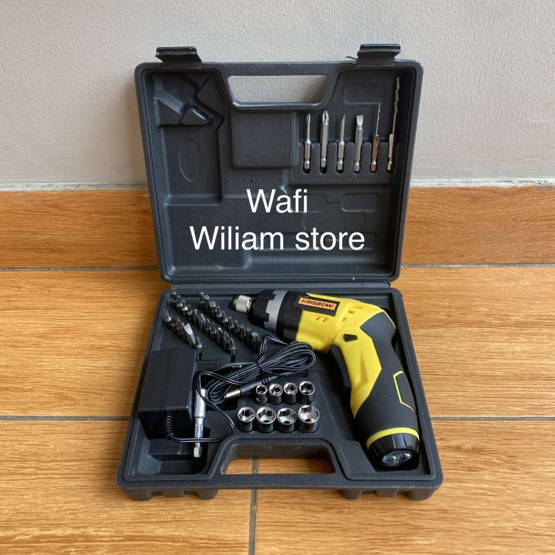 Promo Krisbow Cordless Bor Obeng Sok Screwdriver With Lamp 3.6 Volt ...
