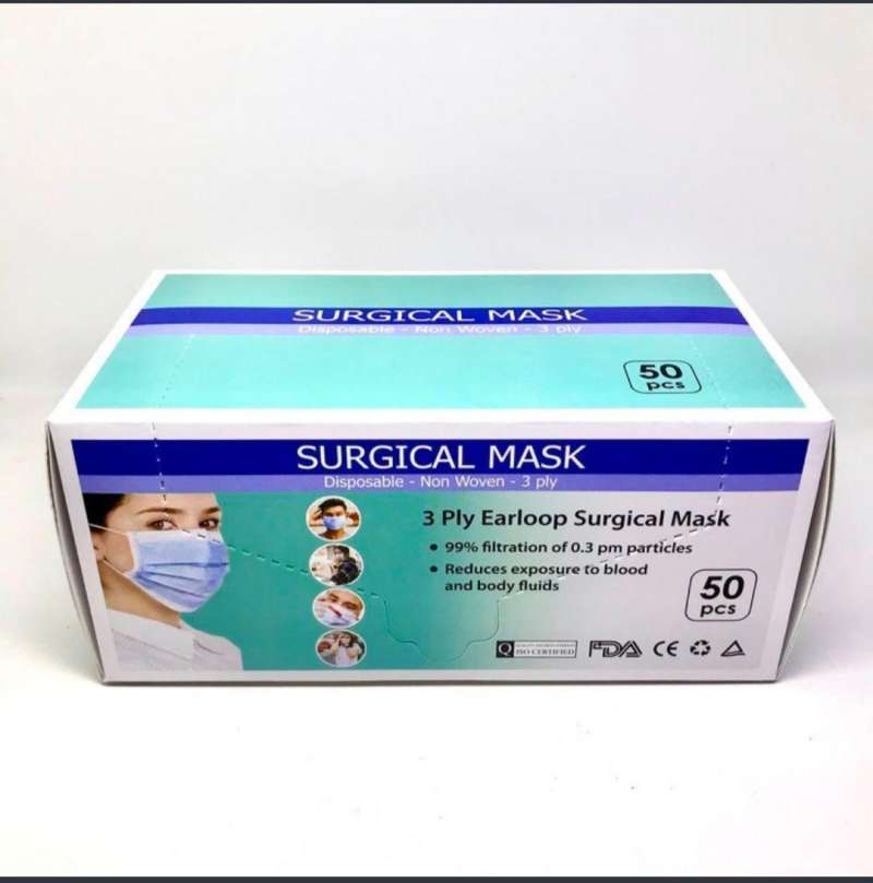 Jual Masker 3 Ply Earloop Disposable Face Mask Isi 50 Pcs Di Seller