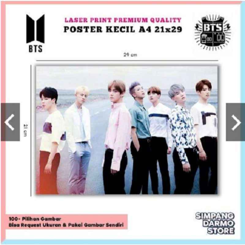 Jual Poster BTS Art Paper Korea Korean Boy Band Jungkook V Jimin J-Hope ...
