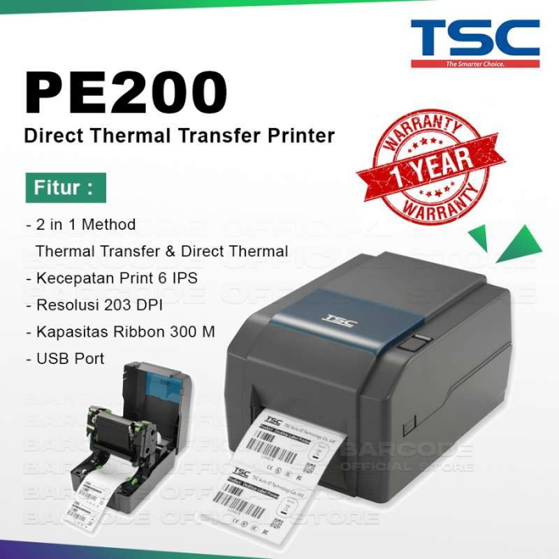 Promo Printer Barcode Tsc Pe200 / Pe-200 Print Stiker Label Cetak ...