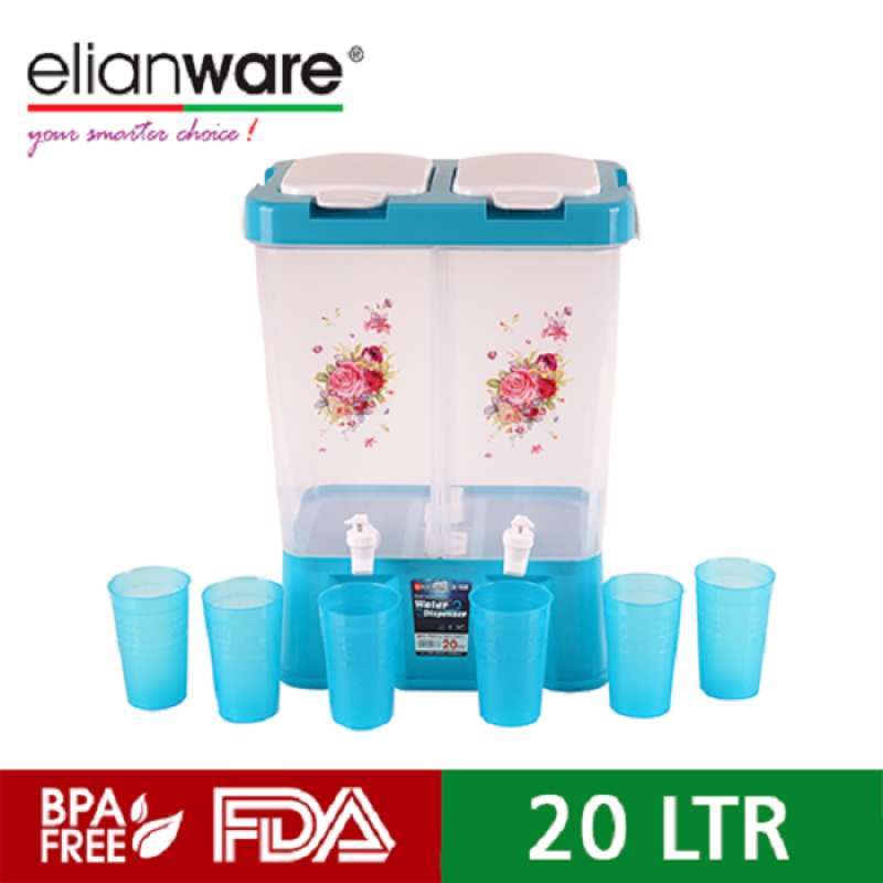 Jual Elianware Dual Compartment Water Dispenser 20L (FREE GELAS) - Biru ...