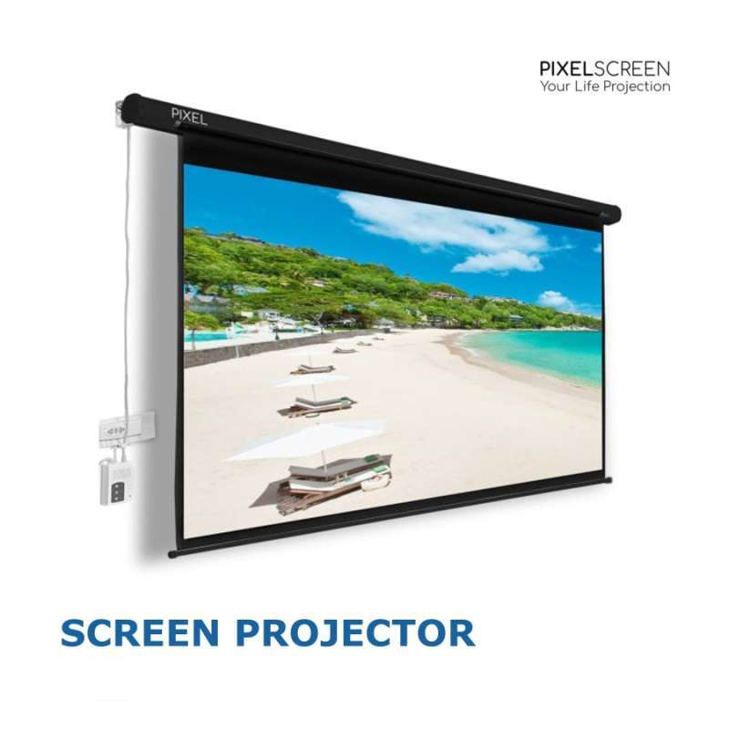 Jual Layar Projector Motorized 120 Inch Remote Otomatis Screen ...