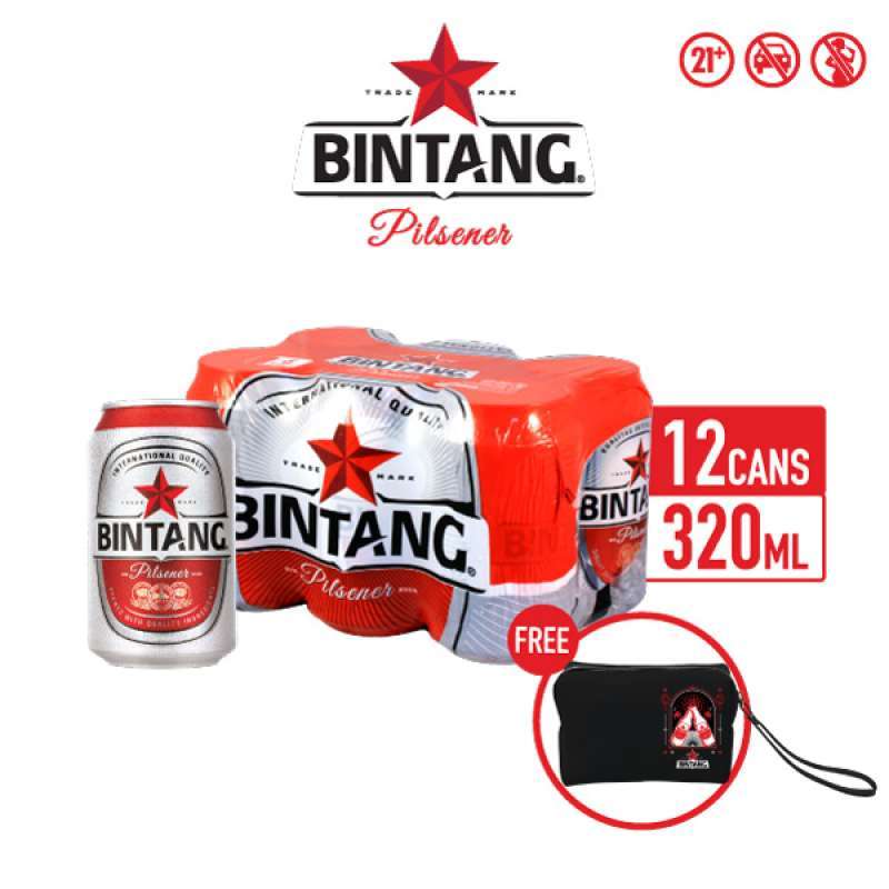 Jual Bir Bintang Pilsener 320ml Can 12 Pcs + FREE Exclusive CNY Pouch di Seller Drink Corner ...