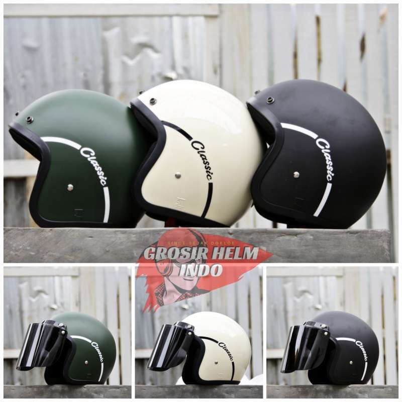 Jual HELM CLASSIC VINTAGE TERBARU HELM SNI DEWASA RETRO HELMET VINTAGE ...