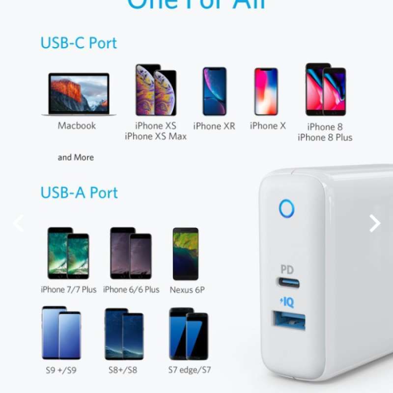 Promo Anker Powerport Speed+ Duo 42W Usb C Pd 30W + Usb A 12W Piq A2622 ...