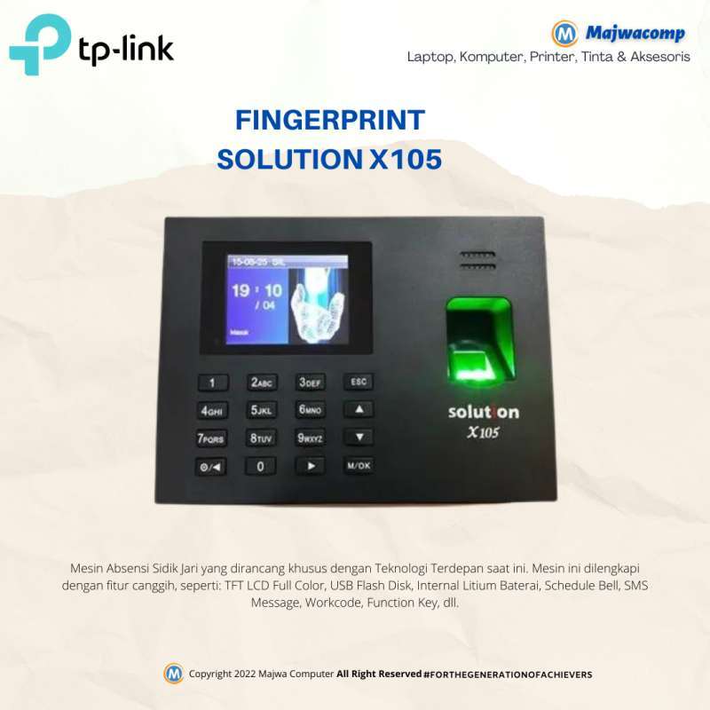 Jual SOLUTION X105 Support LAN (RJ45) Mesin Absensi Fingerprint di ...
