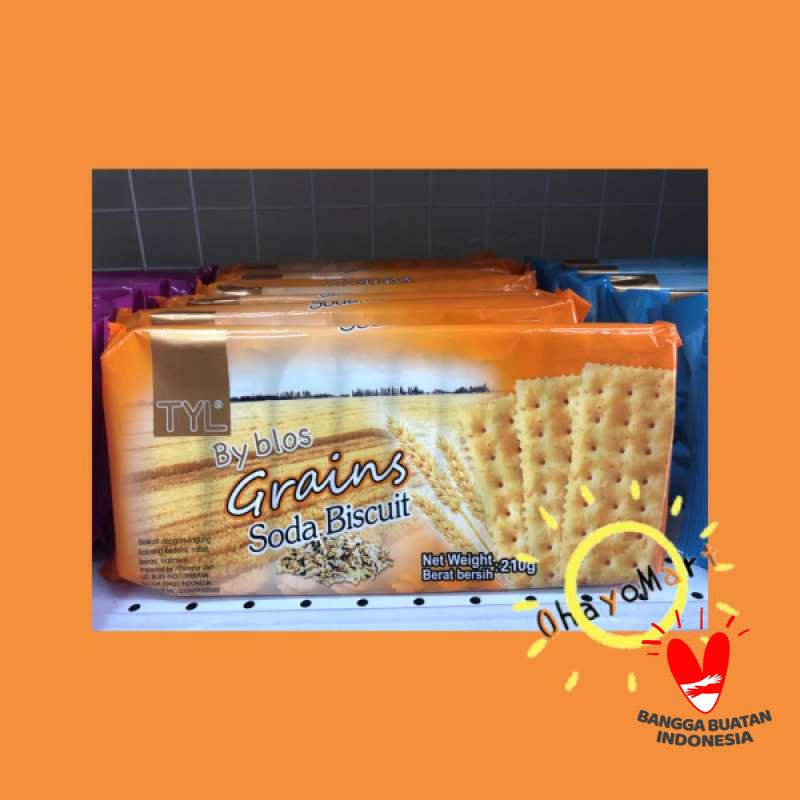 Jual Tyl/ By Blos/ Grains Soda Biscuit/ Biskuit Soda Rasa Gandum 210g ...