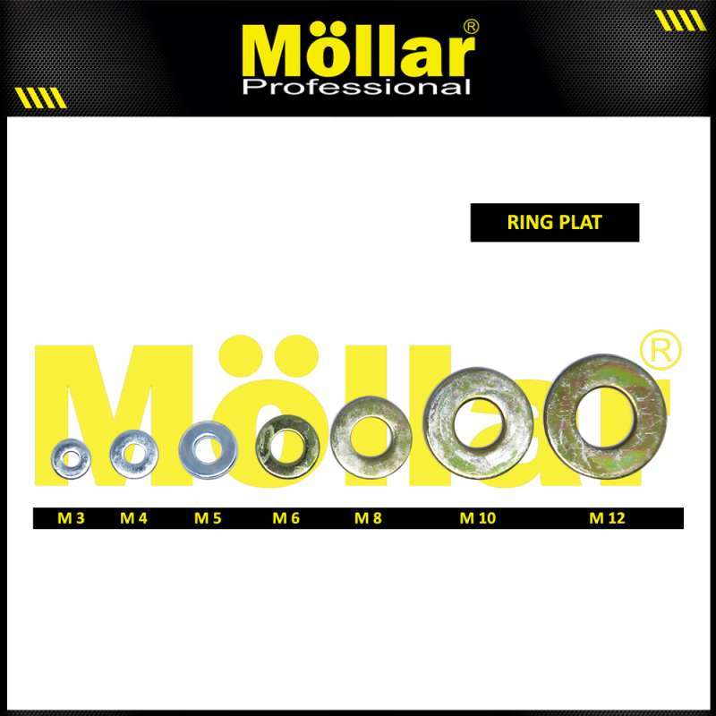 Promo MOLLAR 93-070 Ring Plat M3 Besi Flat Washer Baut JP M 3 - 100 pcs ...