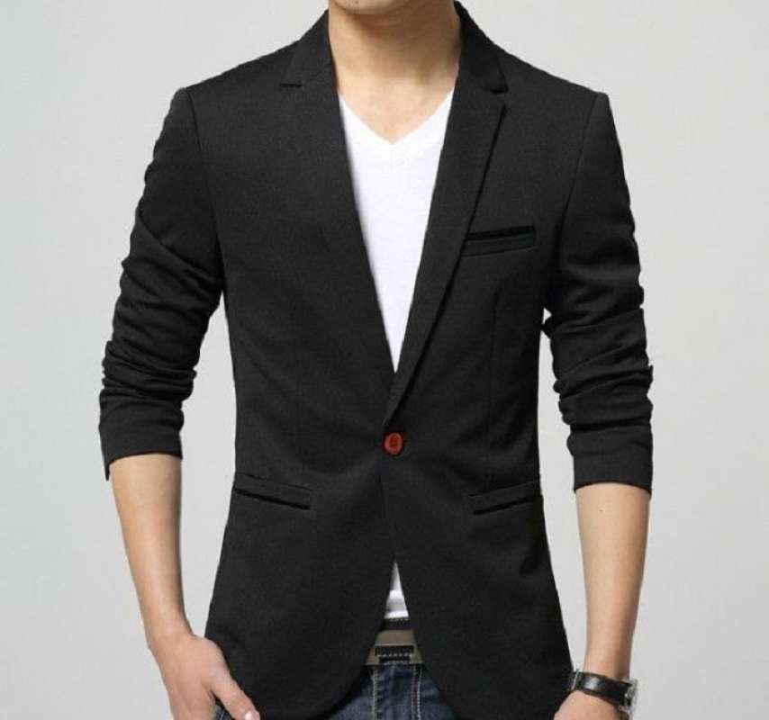 Promo BLAZER COWOK SEMI FORMAL EVENT SUPER BLACK FIT SUIT HIGH TWIST ...