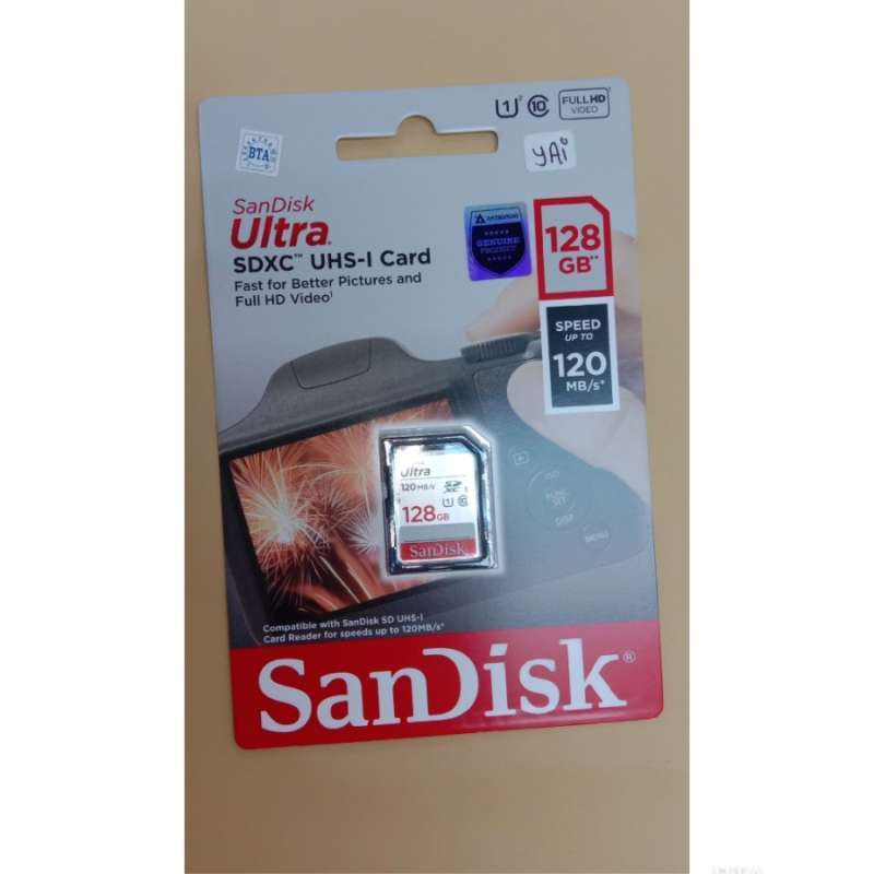 Jual Sandisk Ultra Sd Card 128 Gb Memori Kamera Sdxc 120mbps Sdcard ...