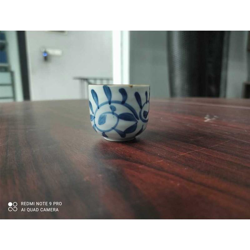 Jual Cangkir atau Cawan Sake Keramik White Blue Series Motif Daun ...