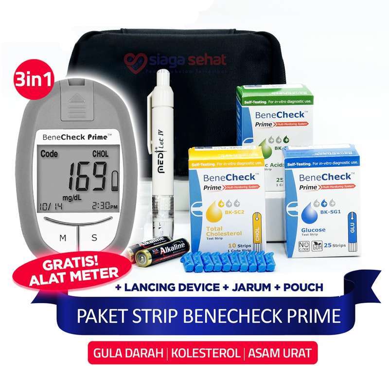 Promo Paket Strip Benecheck Prime Gratis Alat - Benecheck Prime 3 in 1 ...