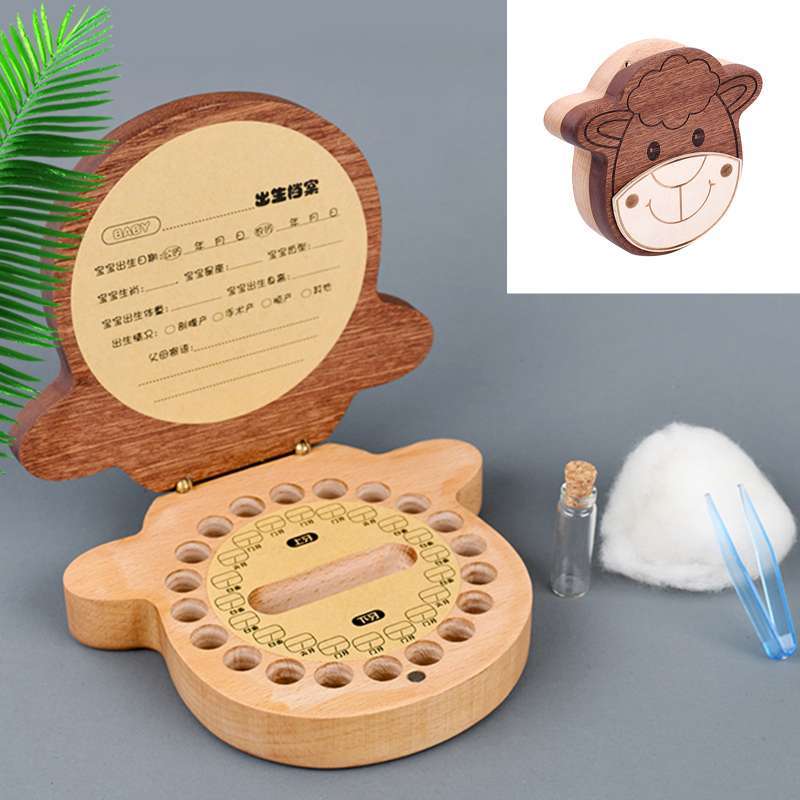 Promo Wooden Milk Teeth Save Box Memory Container for Baby Teeth & Hair ...