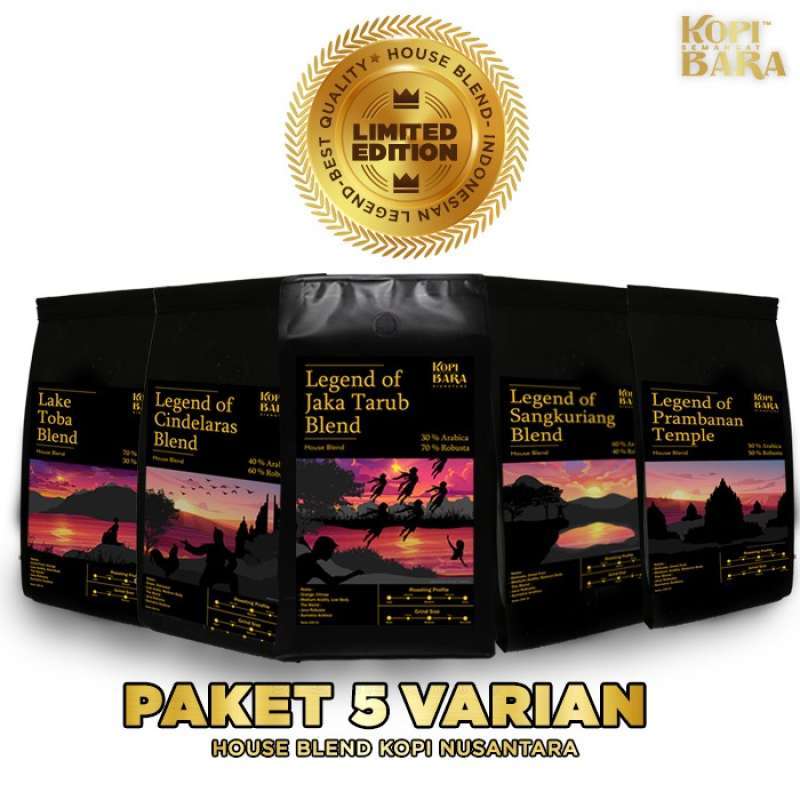 Jual Paket 5 Varian House Blend Kopi Bara LIMITED EDITION @100 gr di ...