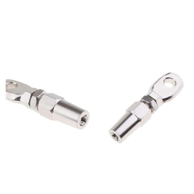 Promo 2 PCS 10mm Stainless Steel Wire Rope Swageless Eye Terminal End ...