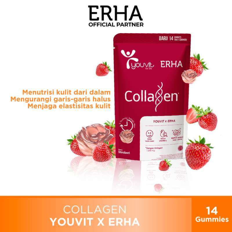 Jual Youvit X Erha Collagen 1000mg Anti Aging Gummies Supplemen Permen ...