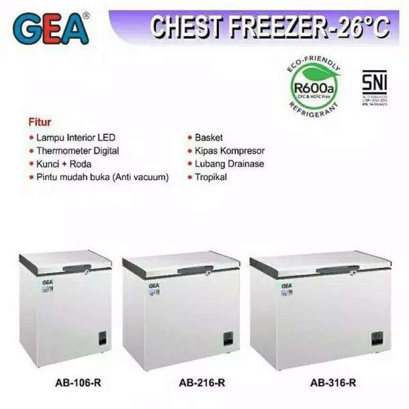Jual Gea Ab 106 R Chest Freezer Box 100l Lemari Pembeku 100 Liter By ...