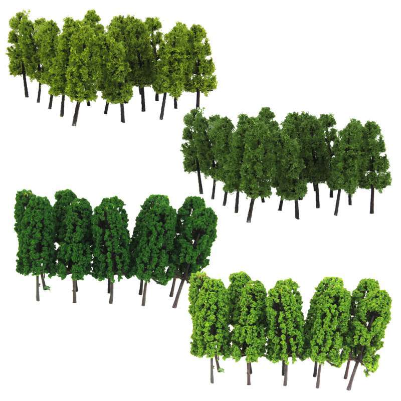 Jual Pack Of 40pcs 1:150 N Gauge Model Trees Layout Buildings Diorama ...