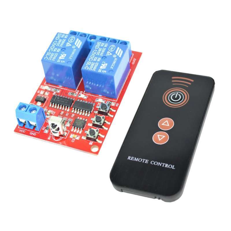 Jual Dc 12v 2ch Ir Wireless Remote Control Relay Module + 3 Key Black ...