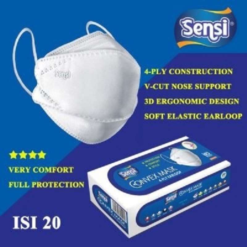 Promo Sensi Masker Convex 4Ply KF94 / Masker Muka SENSI Evo Isi 20 Pcs ...
