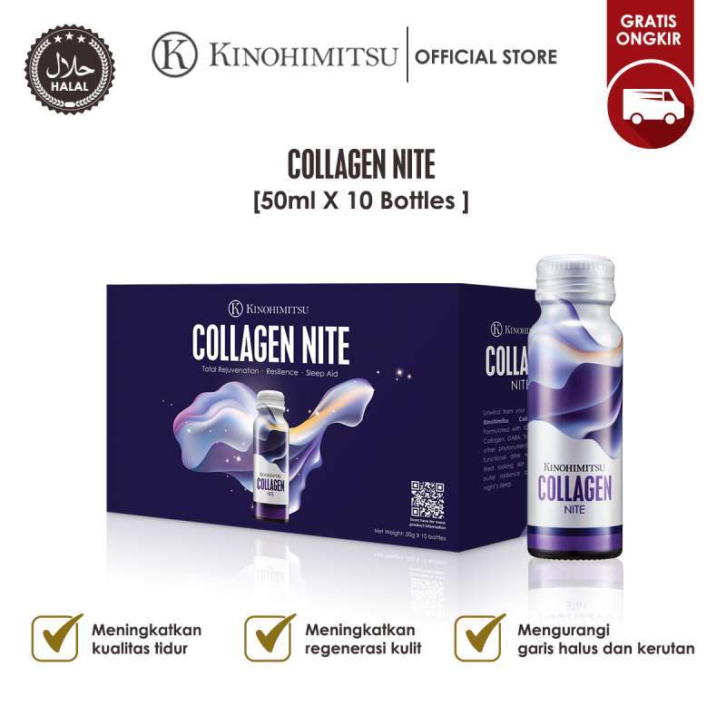 Promo Kinohimitsu Collagen Nite (Minuman Kolagen) 50ml X 10 Bottles ...