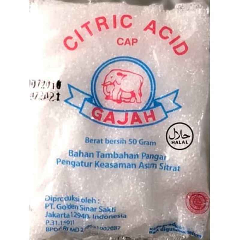 Jual Gajah Cap Citric Acid [50 G/ 20 Pcs/ 1 Pack] Di Seller Agen ...