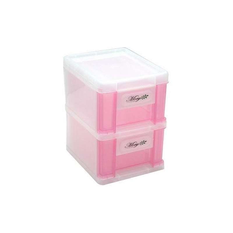 Jual Taiwan made pastel 2 layer high grid small drawer storage box 1 ...