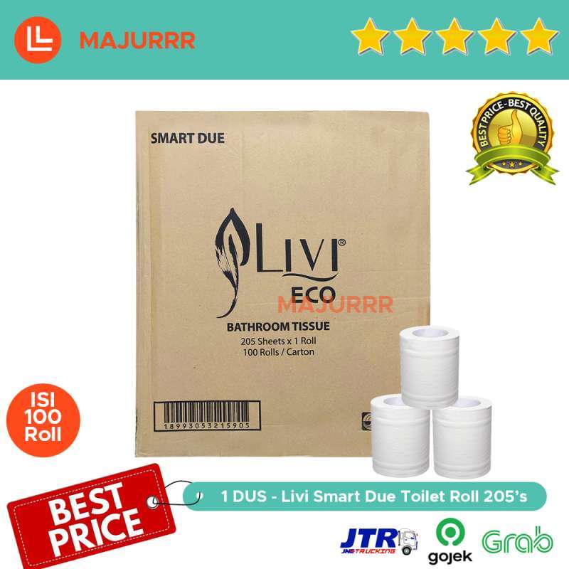 Promo Grosir Tissue Livi Smart Due 205 Sheet Toilet / 1 Dus Isi 100 ...