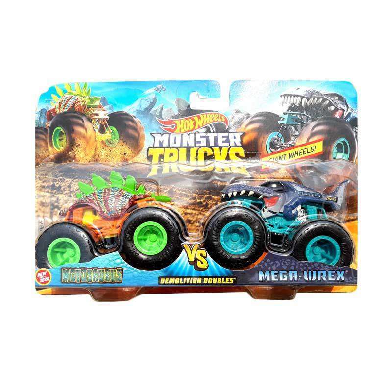 Jual HotWheels Monster Trucks Demolition Double Motosaurus Vs Mega Wrex di Seller Pumpkin Shop ...
