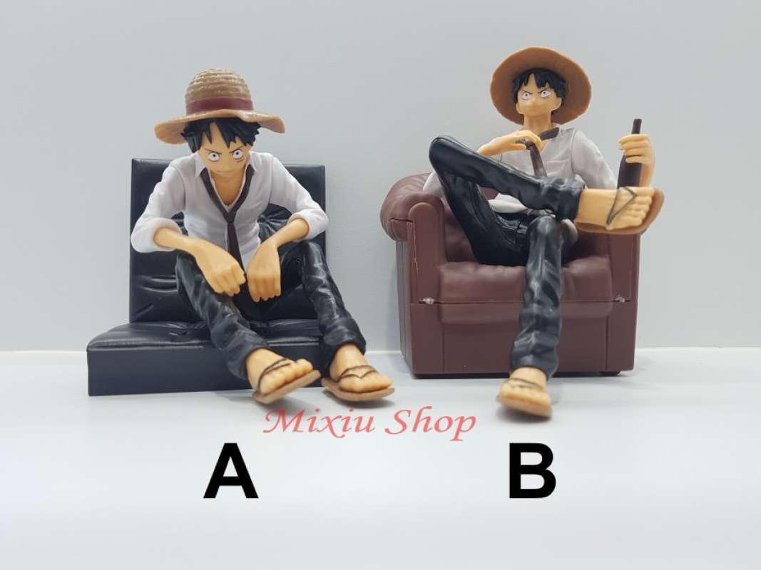 Promo One Piece Monkey D Luffy Sitting Sofa Anime Action Figure 1 pcs ...