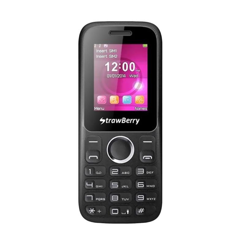 Jual Strawberry S47 Candybar Dual SIM Handphone - Black di Seller PT ...