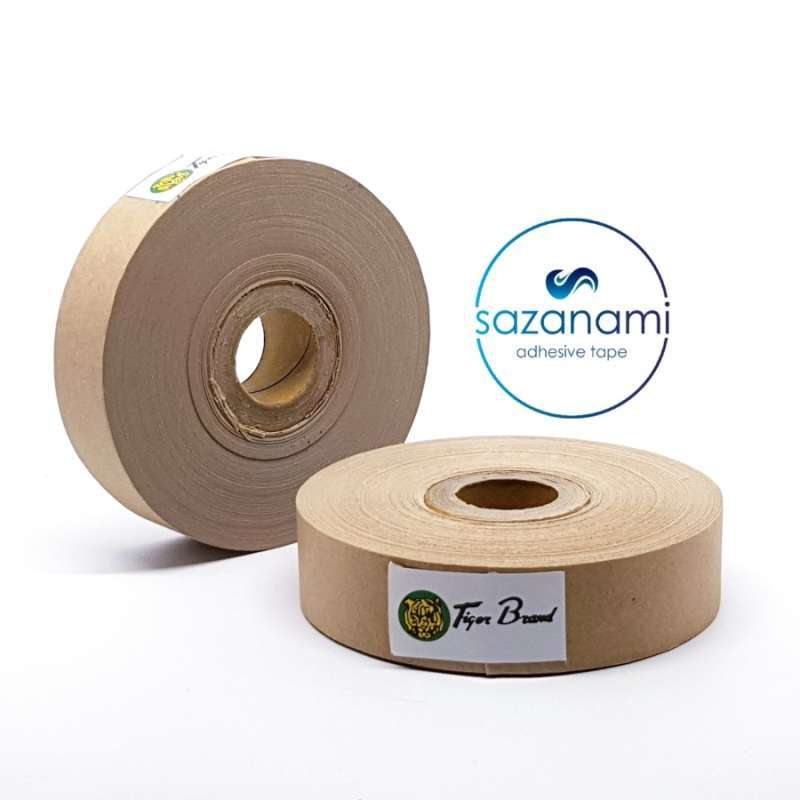 Jual Lakban Air 1 Inch x 100M GUMMED TAPE paper craft Tape Tiger Kraft ...