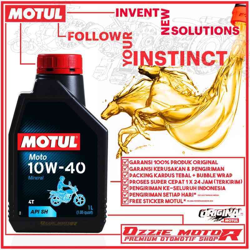 Jual Motul Moto Oli Mesin Motor 10w40 Api Sh [1 L] 100% Original Motul Di Seller Ozzie Motor ...