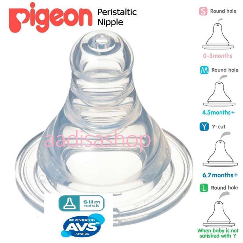 Jual Pigeon Peristaltic Nipple Peristaltik Teat Dot Standart Neck Dot Slim Neck Isi 3 ( S ...