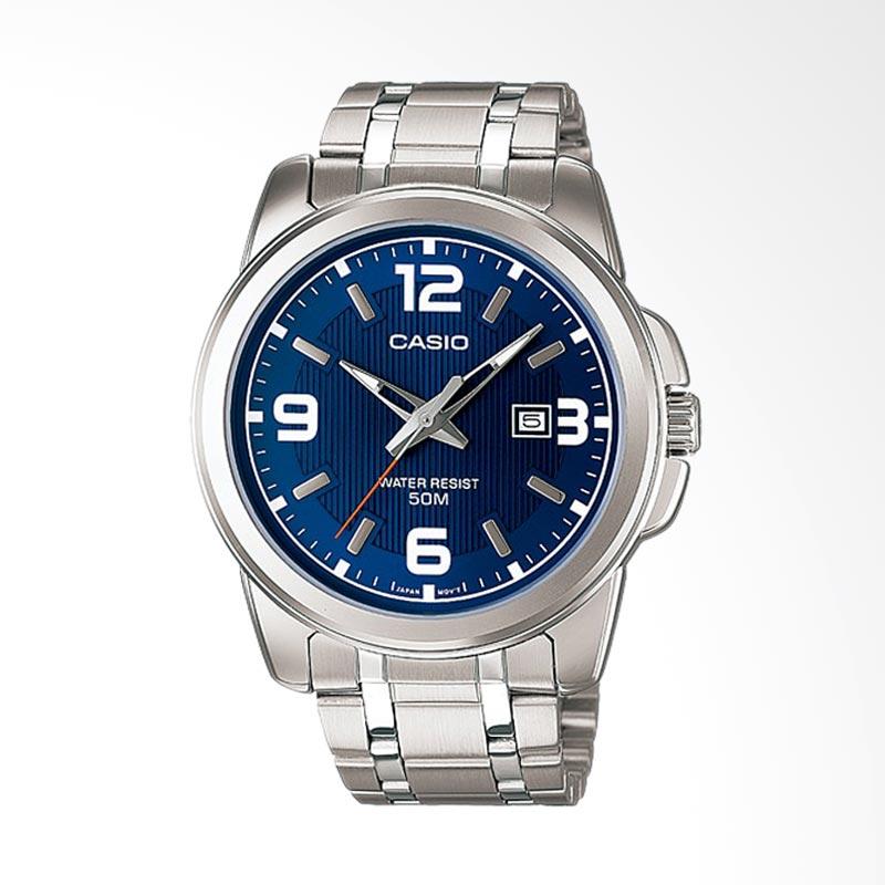 Promo Casio Standard Stainless Steel Jam Tangan Pria - Grey Biru Mtp ...
