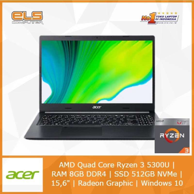 Jual Acer Aspire 5 A515-45-r4f1 - Black [ryzen 3 5300u-8gb-ssd 512gb ...