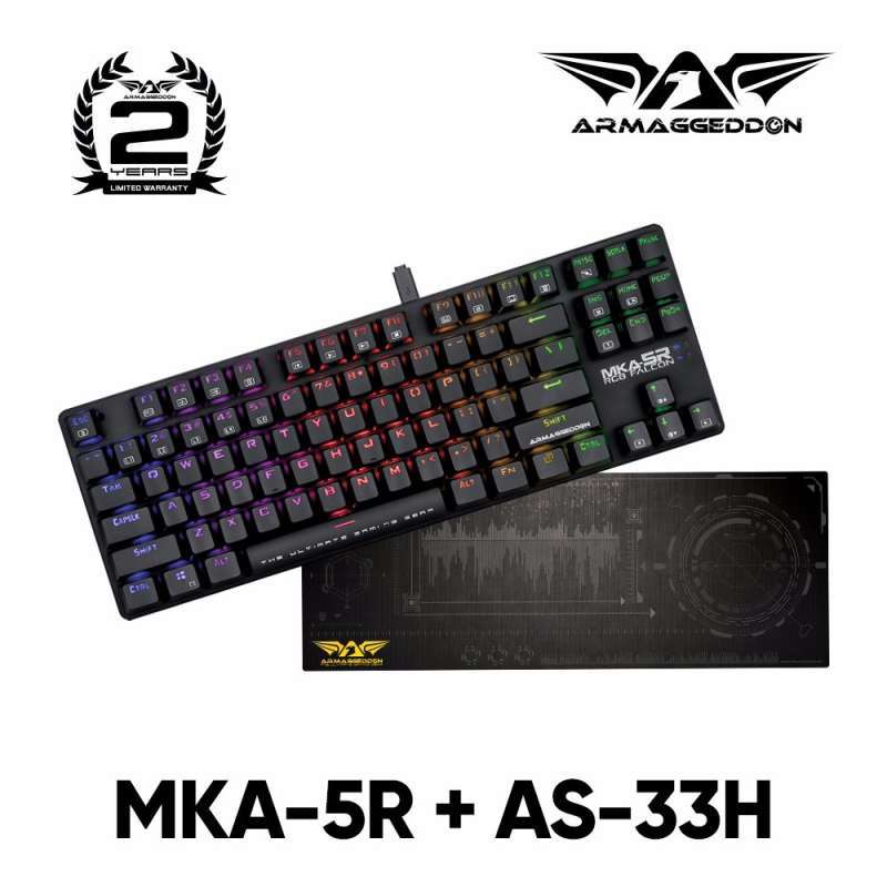 Jual Keyboard TKL Gaming Armaggeddon MKA 5R RGB Mechanical - Free AS33H ...