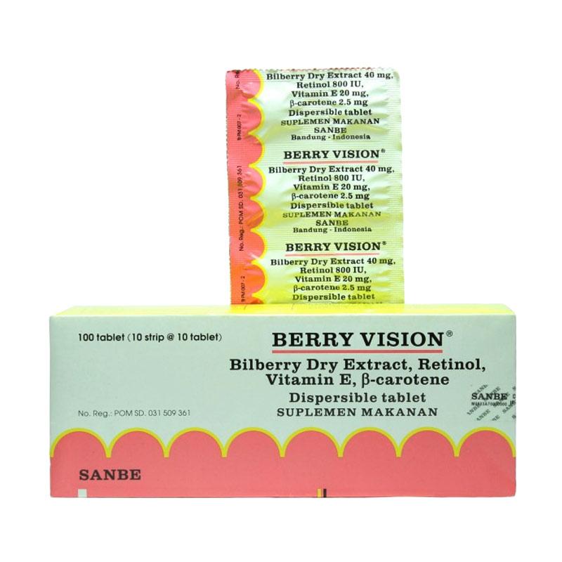 Jual SANBE Farma Berry Vision Dispersible Tablet Suplemen Makanan [100 ...