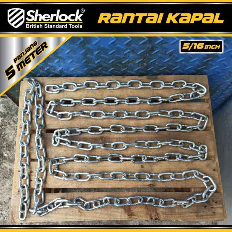 Jual Rantai Besi / Kapal Galvanized 8 mm ( 5/16 inch ) panjang 5 meter ...