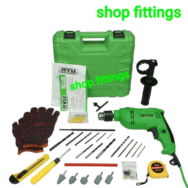 Jual RYU Paket Bor 13 MM Tembok Beton Tool Box Set 27 Impact Drill Kit ...