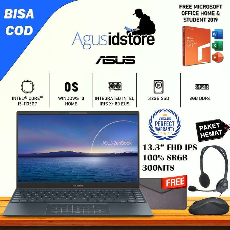 Jual Asus Zenbook UX325EA Core i5-1135G7 8GB 512GB SSD WIN10 + OHS 13.3 ...