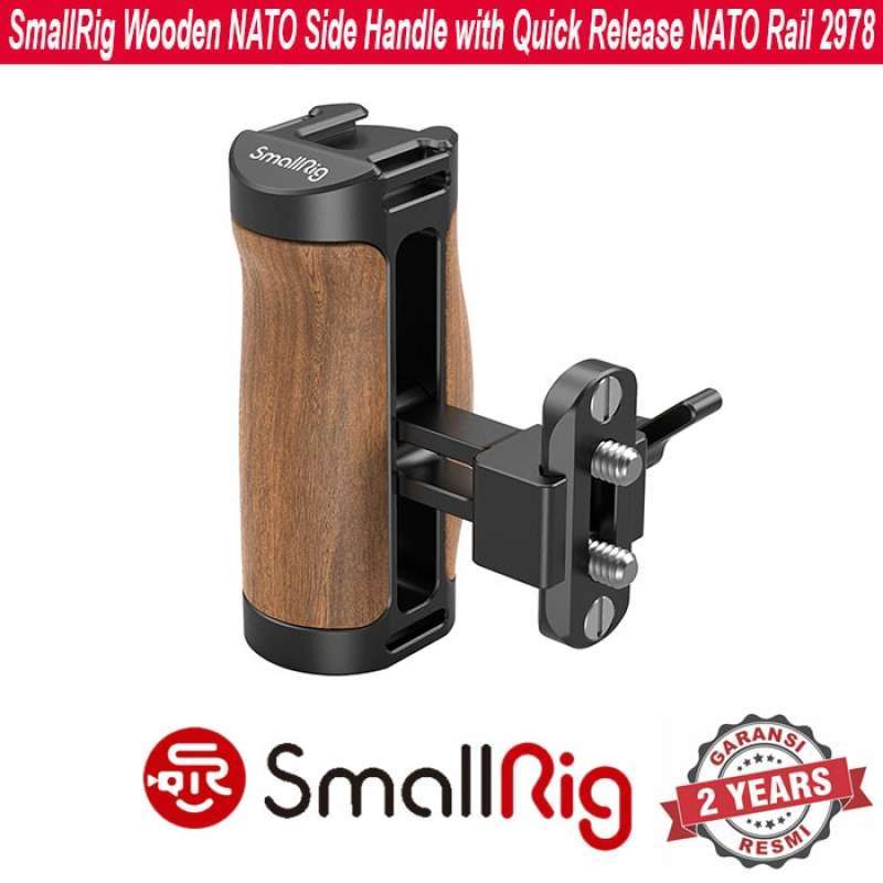 Jual SmallRig Wooden NATO Side Handle (with Quick Release NATO Rail ...